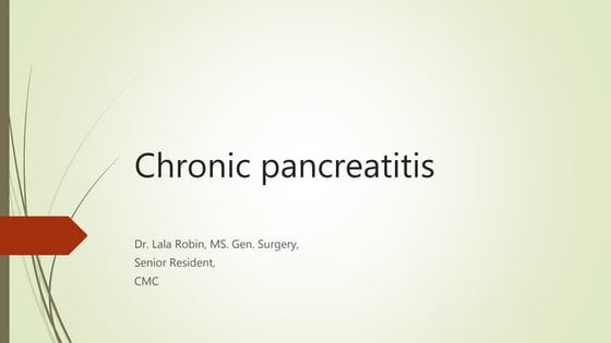 Chronic pancreatitis | PPT
