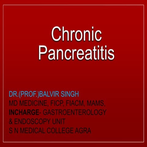 Chronic pancreatitis lecture | PPTX