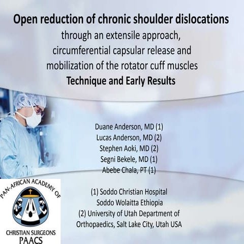 Reconstruction of Shoulder Separation and A.C. Dislocation | PPT