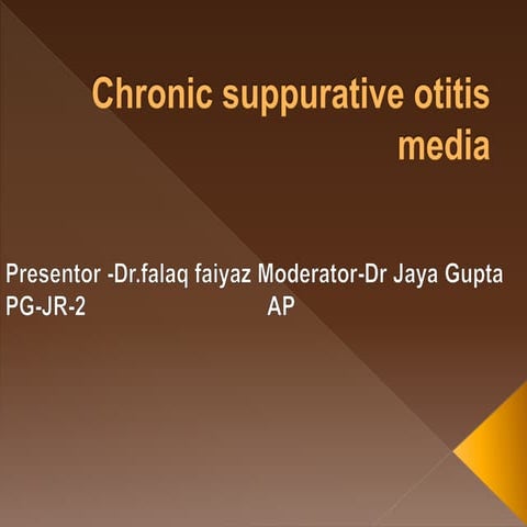 Chronic suppurative otitis media disease of ear .pptx | Ear, Nose and Throat Conditions ...