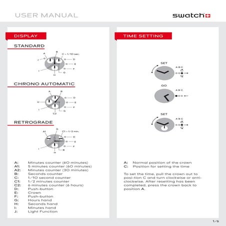 Swatch Chrono watch manual | PDF