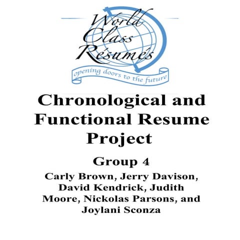 Chronological And Functional Resume Project | PPT