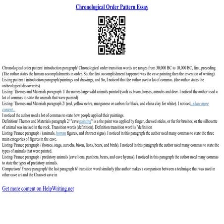Chronological Order Pattern Essay | PPT