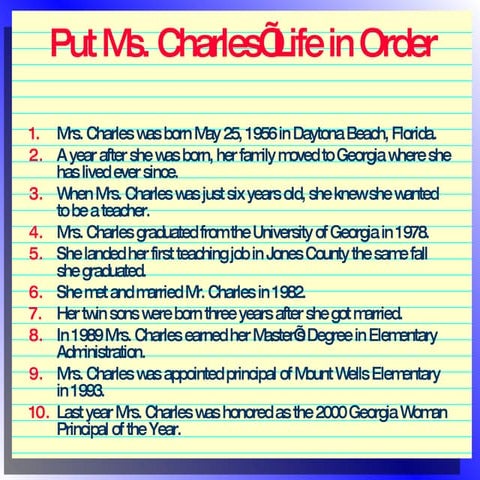 Chronological Order Slide | PPT
