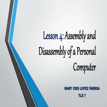 Computer Hardware Servicing Ict Tle 7 Lesson 4 Pptx