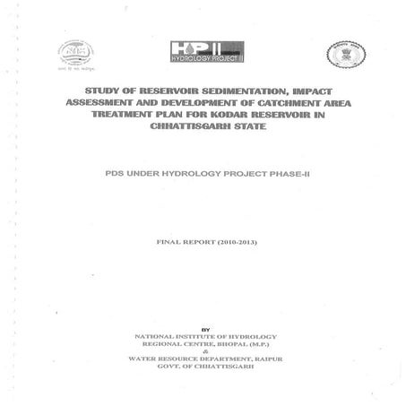 Ch sw study of reservoir sedimentation, impact assessment and ...