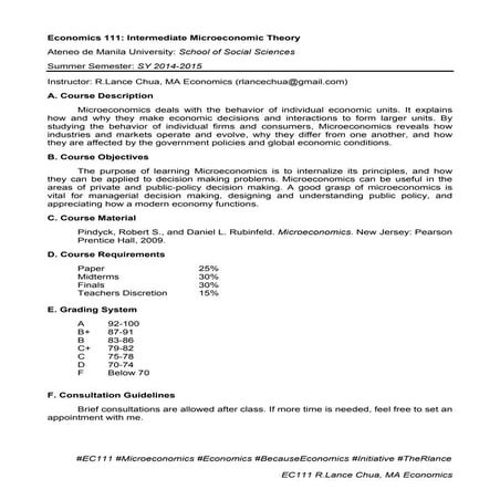 EC111 Syllabus Sy14-15 | PDF