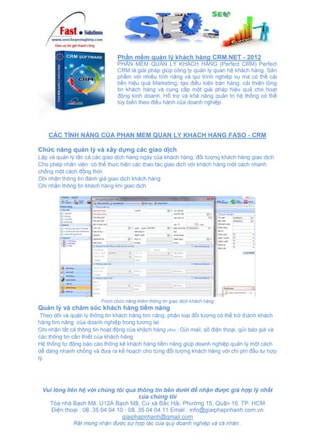 Chức năng phần mềm CRM | PDF