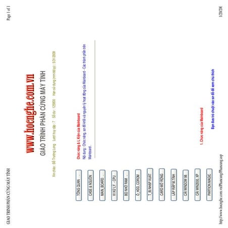 Chuc nang va linh kien cua main board | PDF | Free Download