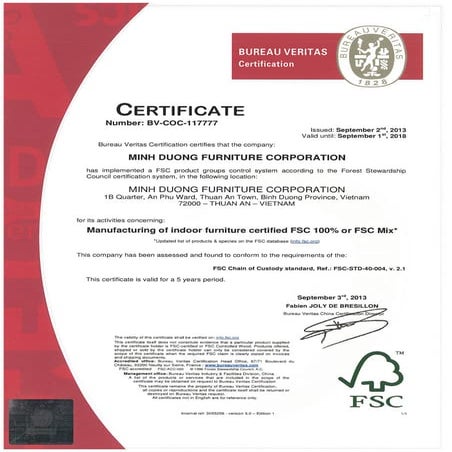 Chung nhan fsc | PDF