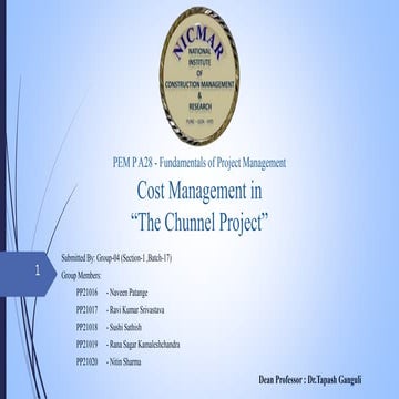 Chunnel project project cost management | PPTX