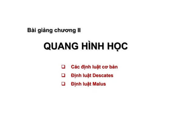 Lý thuyết quang hình học | PDF