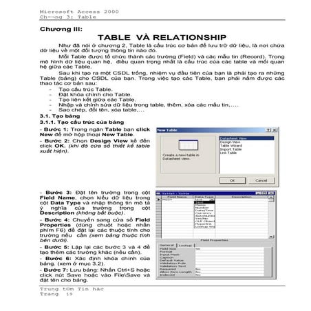 Chuong 03 table | PDF