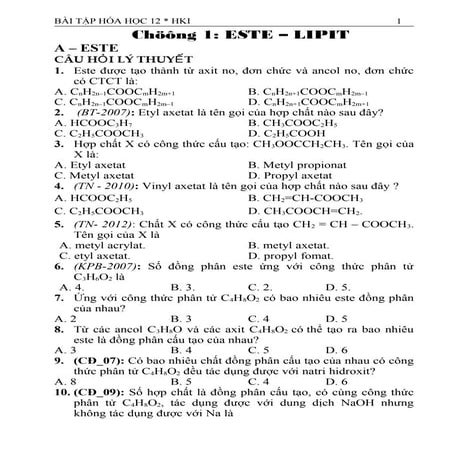 Chuong1.este.lipit | DOC