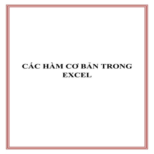 Huong dan su dung cac ham co ban trong excel | PPT