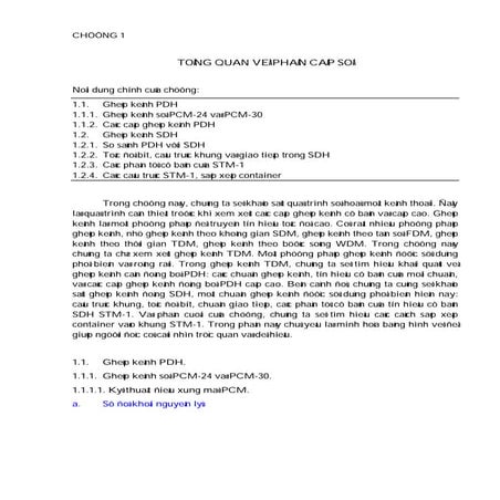 Chuong 4 he thong truyen dan pdh va sdh | PDF