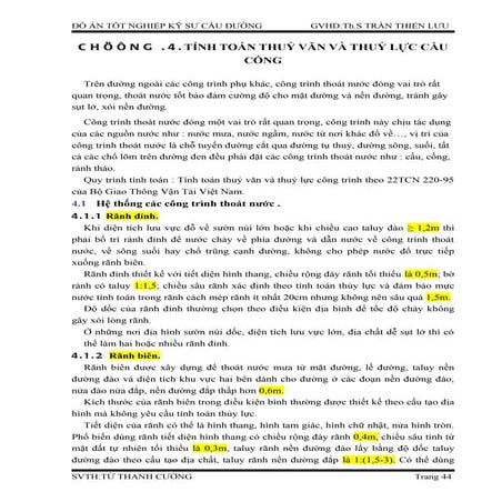 Chuong 4 thiet ke thoat nuoc | PDF