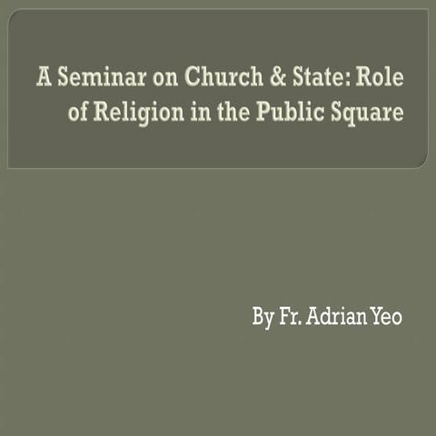 Church and politics | PPT