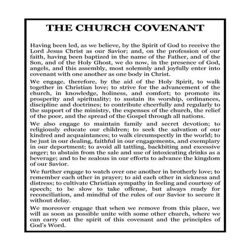 The Church Covenant | PDF