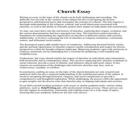 Church Essay | PDF