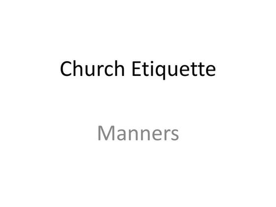 How to Train Church Ushers | PPT