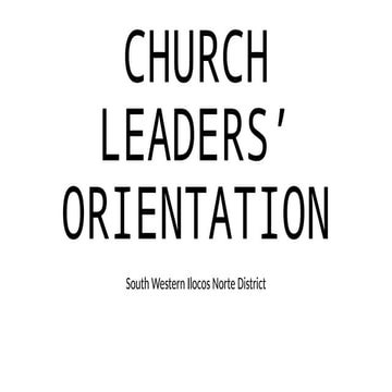 CHURCH LEADERS’ ORIENTATION Seventh-day Adventist.pptx
