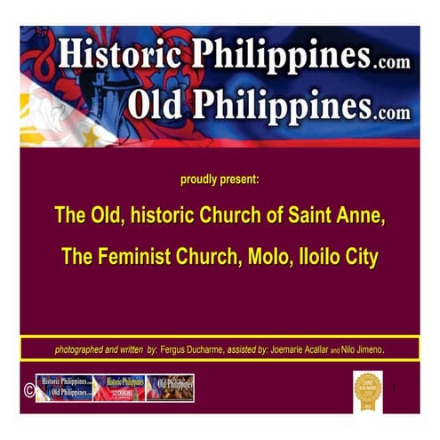 The Feminist Church, the old, historic Church of St Anne Molo, Iloilo | PDF