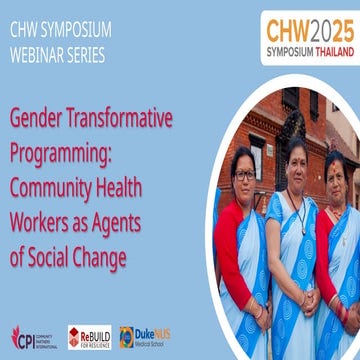Community Health Workers and gender webinar recording | PPTX