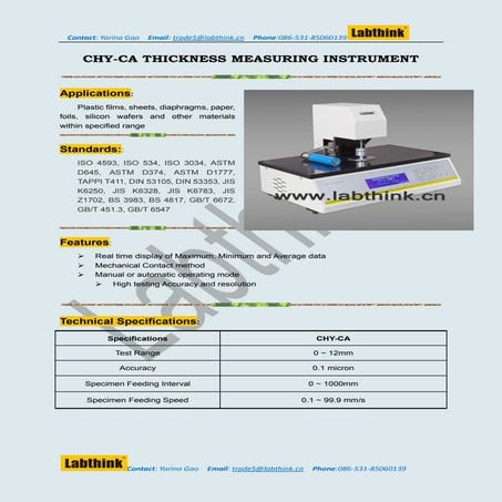 precise thickness tester | PDF