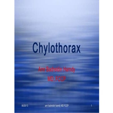 Chylothorax | PPT