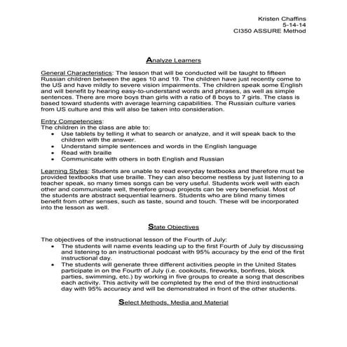 Information literacy lesson plan | DOC