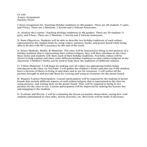 CI 350 Assure Project | PDF