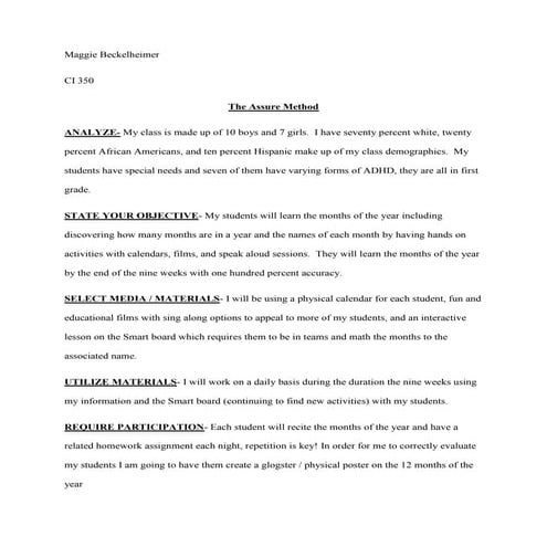 Ci 350 assure method | DOCX