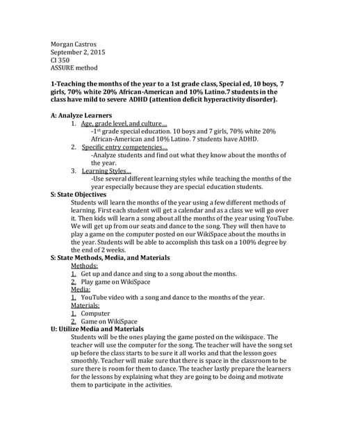 Assure lesson plan | PDF