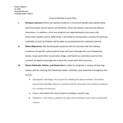 Ci 350 assure method assignment 3 | DOCX