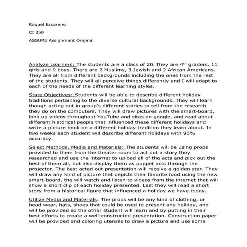 Ci 350 assure assignment- emily miller | PDF