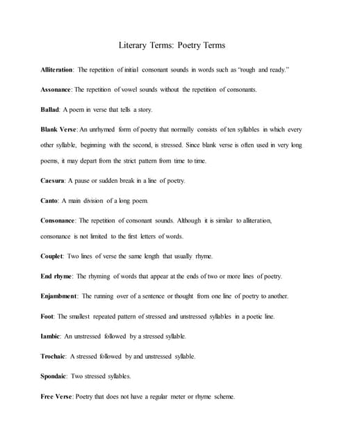 Grade 7 Types of Poetry, ELements of Poetry and Purpose of the Author ...