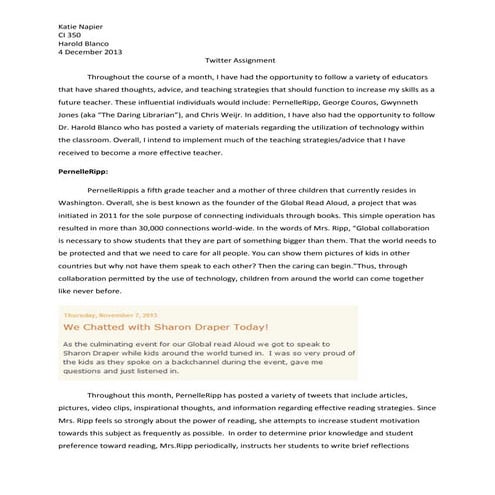 Ci 350 tweet assignment | DOCX