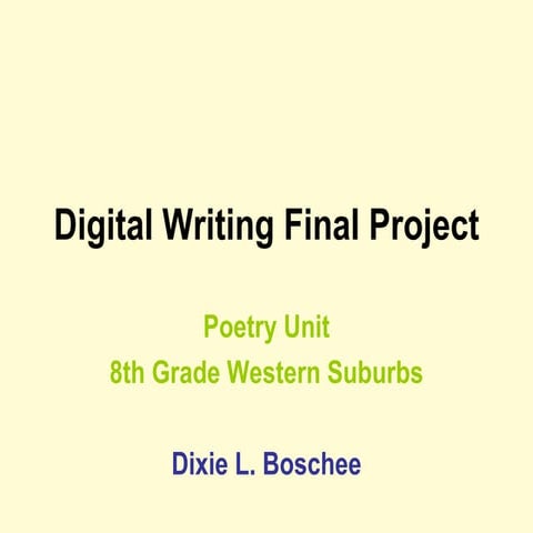 Boschee CI5475 Final Project-Poetry Unit | PPT
