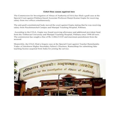 CIAA files cases against two | PDF