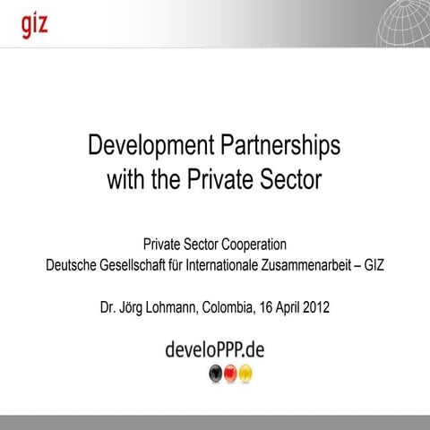 Development Partnerships with the Private Sector | PPTX
