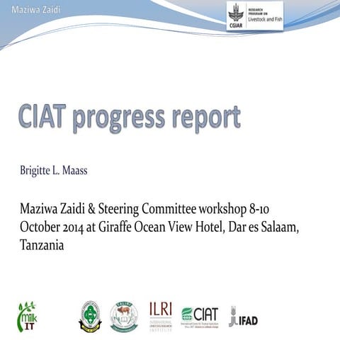 CIAT in Tanzania progress report | PPTX