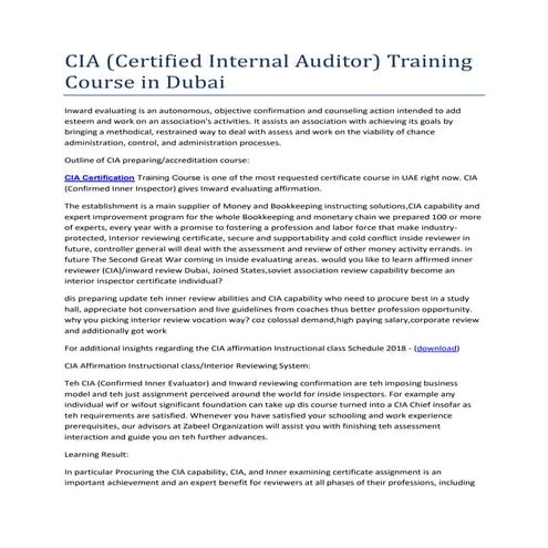 cia certification | PDF