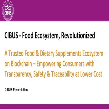 Cibus ico-presentation | PDF | Food Industry | Industries