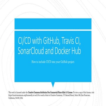 Cicd With Github Travis Sonarcloud And Docker Hub Ppt 4744