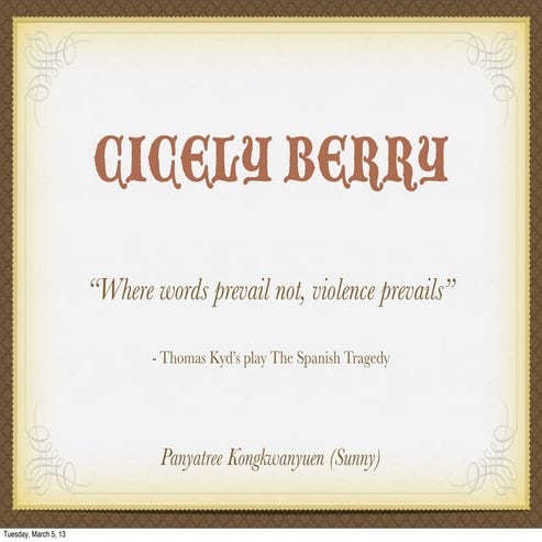 Cicely berry pp | PDF