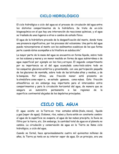 Triptico del ciclo del agua | PPT