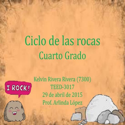 Hoja De Trabajo Sobre El Ciclo De Las Rocas, Cuarto Grado CIENCIAS