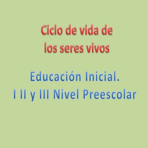 Ciclo de vida de los seres vivos | PPTX