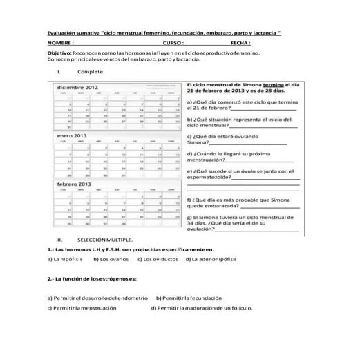 Ciclo menstrual septimo | DOCX
